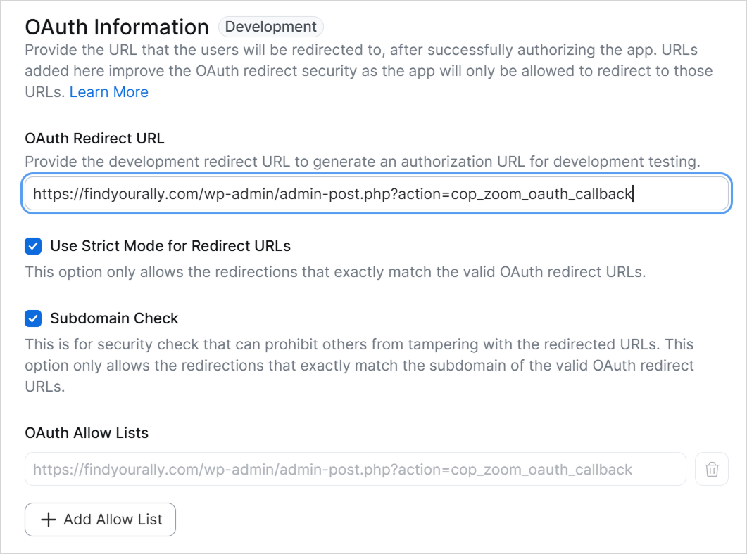 Obtain OAuth Credentials for a Zoom Connection – Provider Help Center